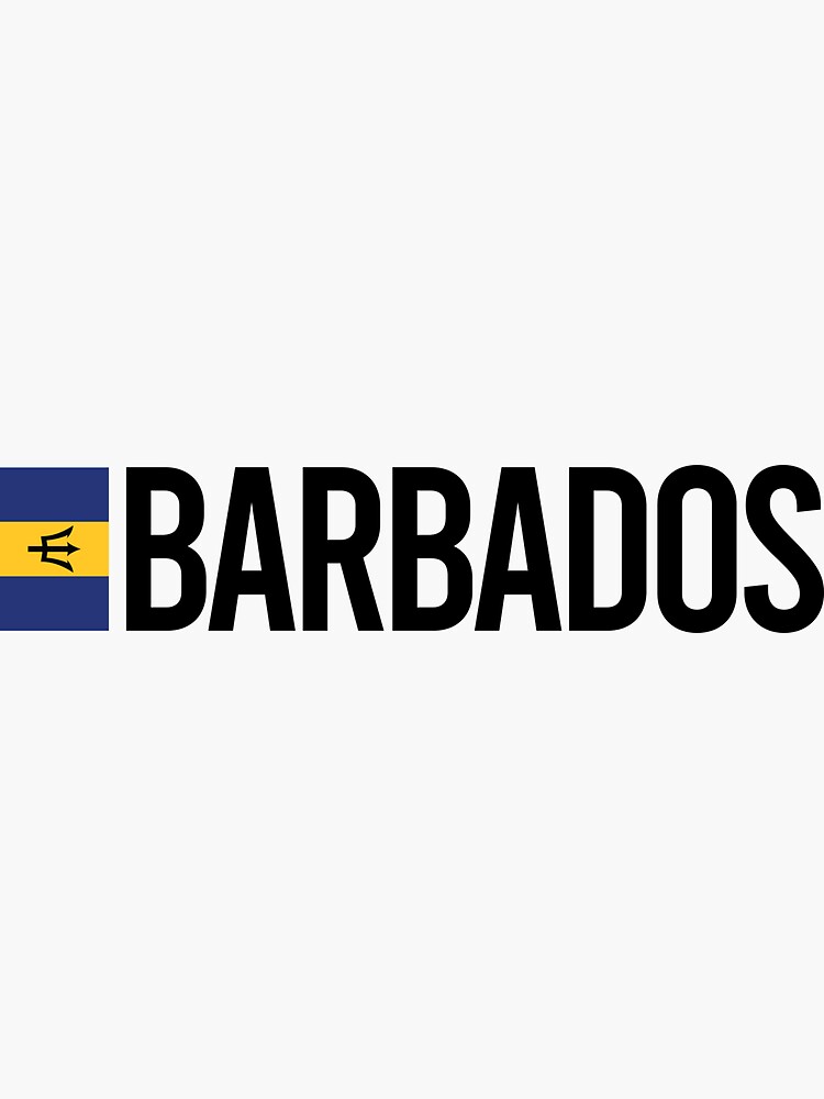 "Barbados Country Flag - Minimal Design collection" Sticker for Sale by ...