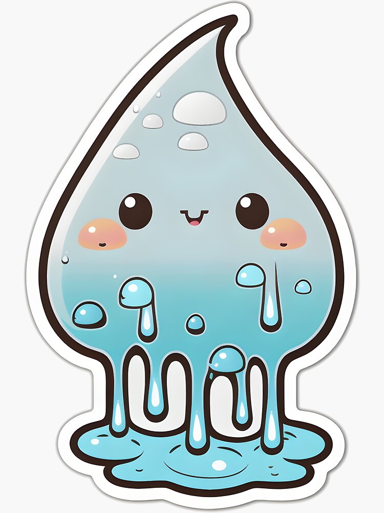 "Kawaii water drop" Sticker for Sale by vansausart | Redbubble