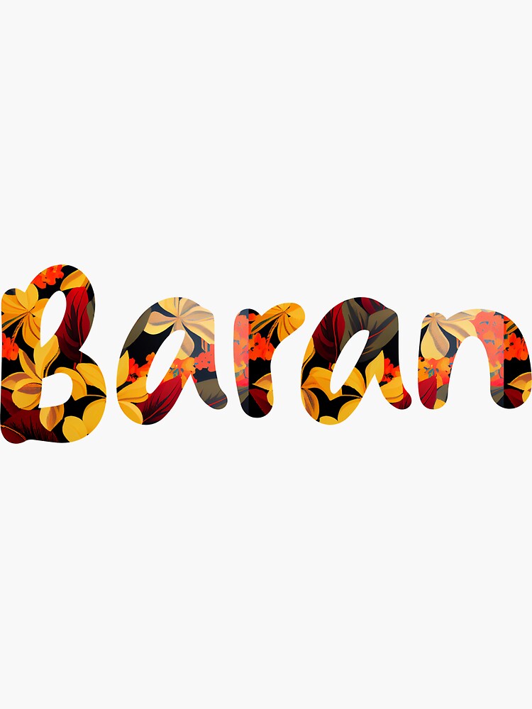 "Floral Baran Name : Baran Name With Flowers " Sticker for Sale by ...