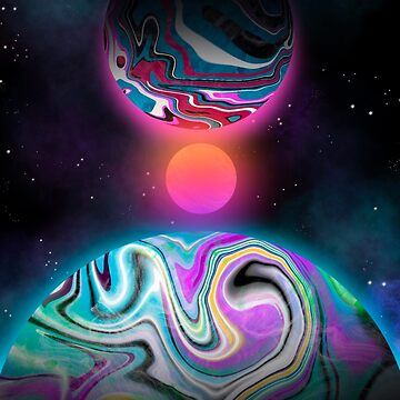 "storm planets" Sticker by Mokota-Sama | Redbubble