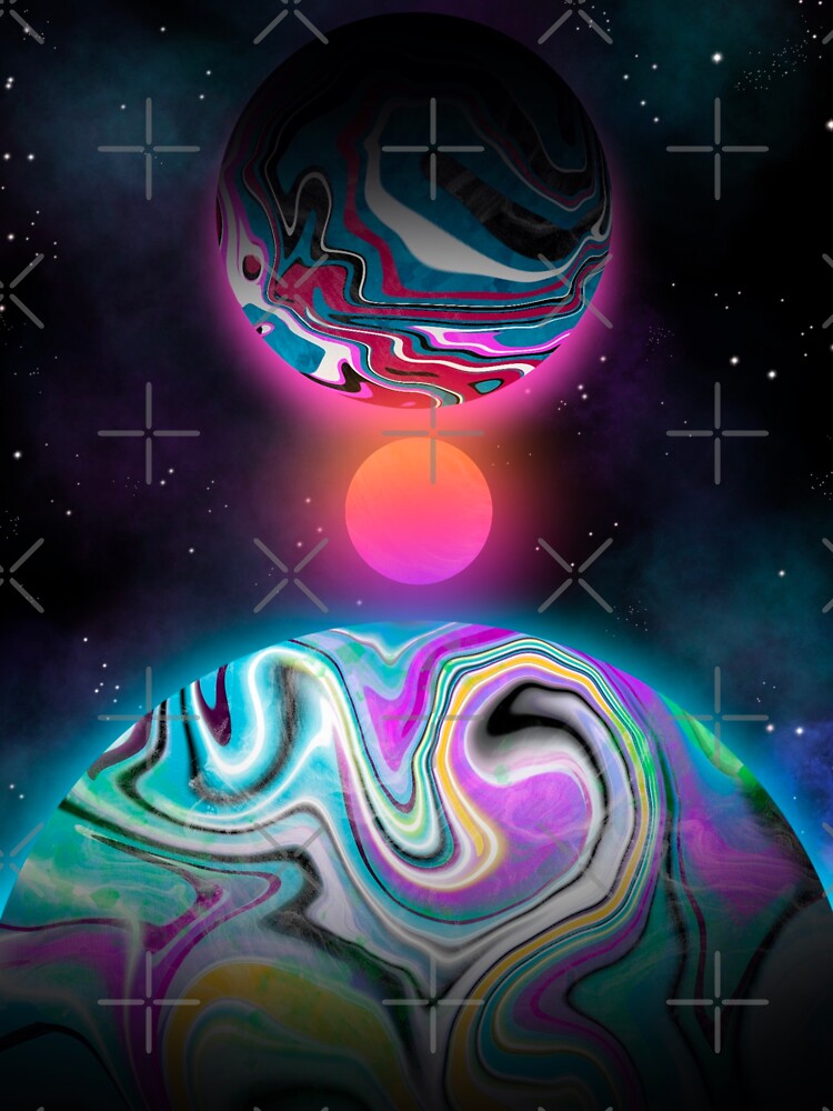"storm planets" Sticker by Mokota-Sama | Redbubble