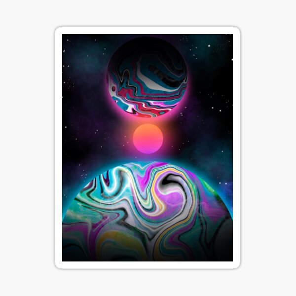 "storm planets" Sticker by Mokota-Sama | Redbubble