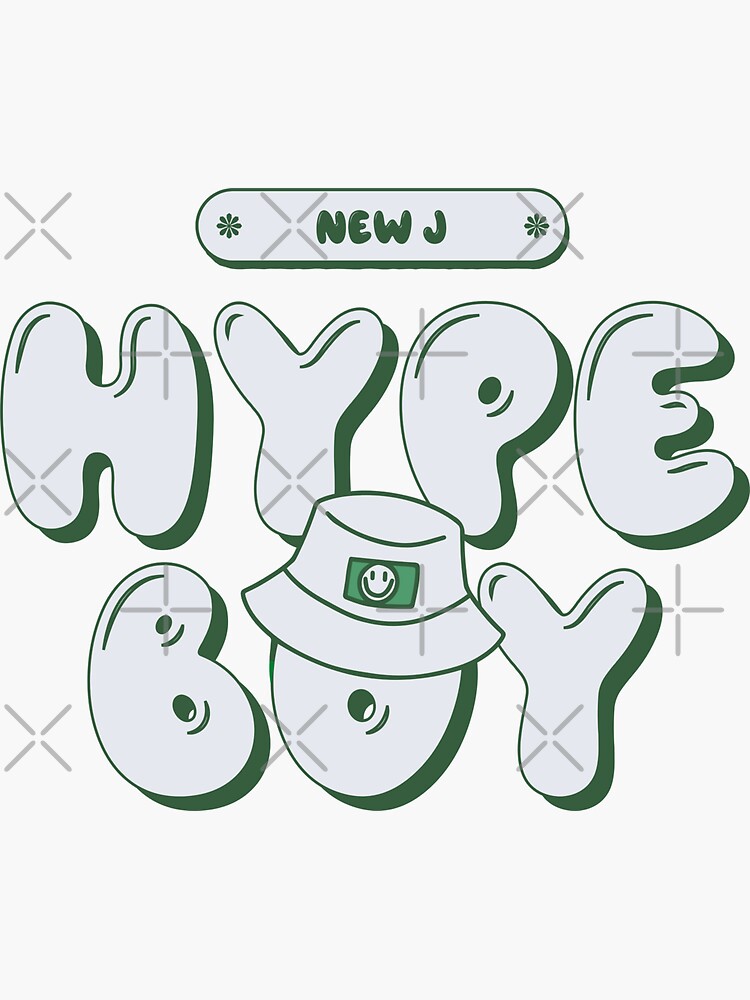 "NJ - Hype Boy" Sticker for Sale by smallkore | Redbubble