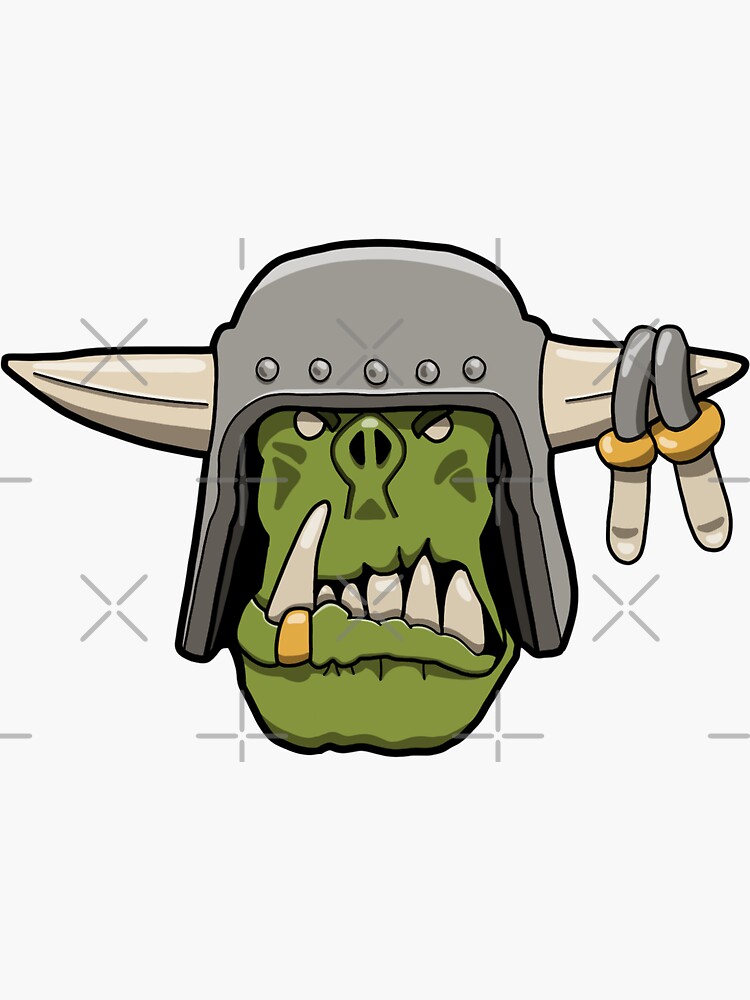 "Green Ork Cartoon" Sticker for Sale by MoasisArt | Redbubble
