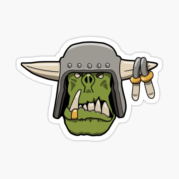 "Green Ork Cartoon" Sticker for Sale by MoasisArt | Redbubble
