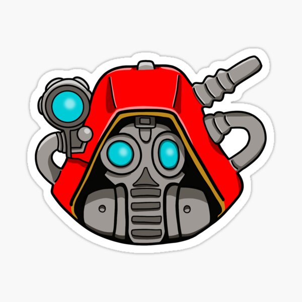 "Robot Space Helmet" Sticker for Sale by MoasisArt | Redbubble