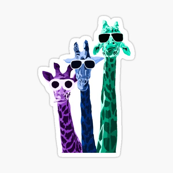 "Giraffe trio" Sticker for Sale by Quirkypieces | Redbubble