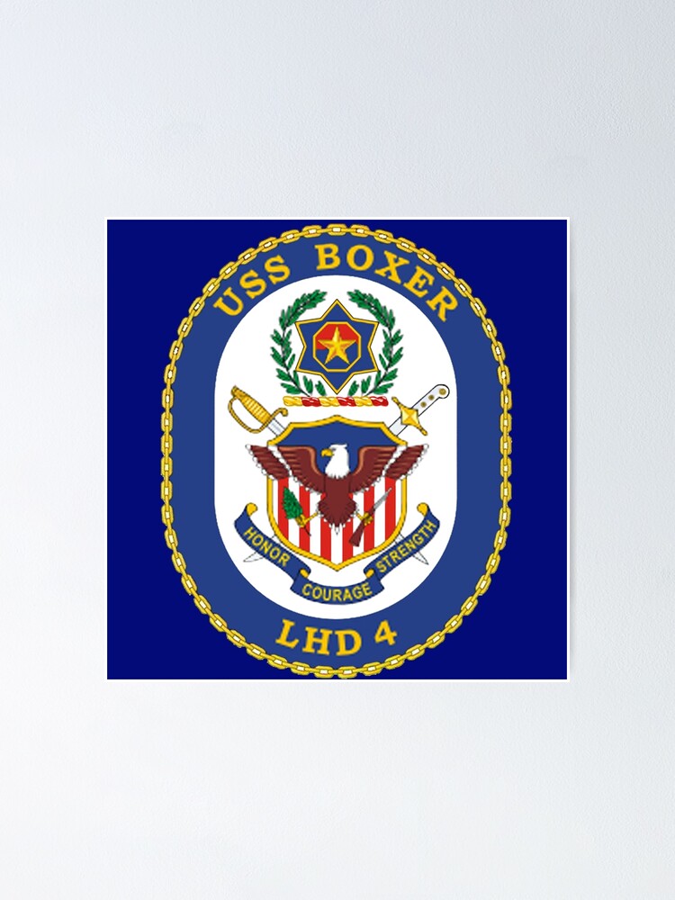 "USS Boxer (LHD-4) Logo" Poster for Sale by TeamBride | Redbubble
