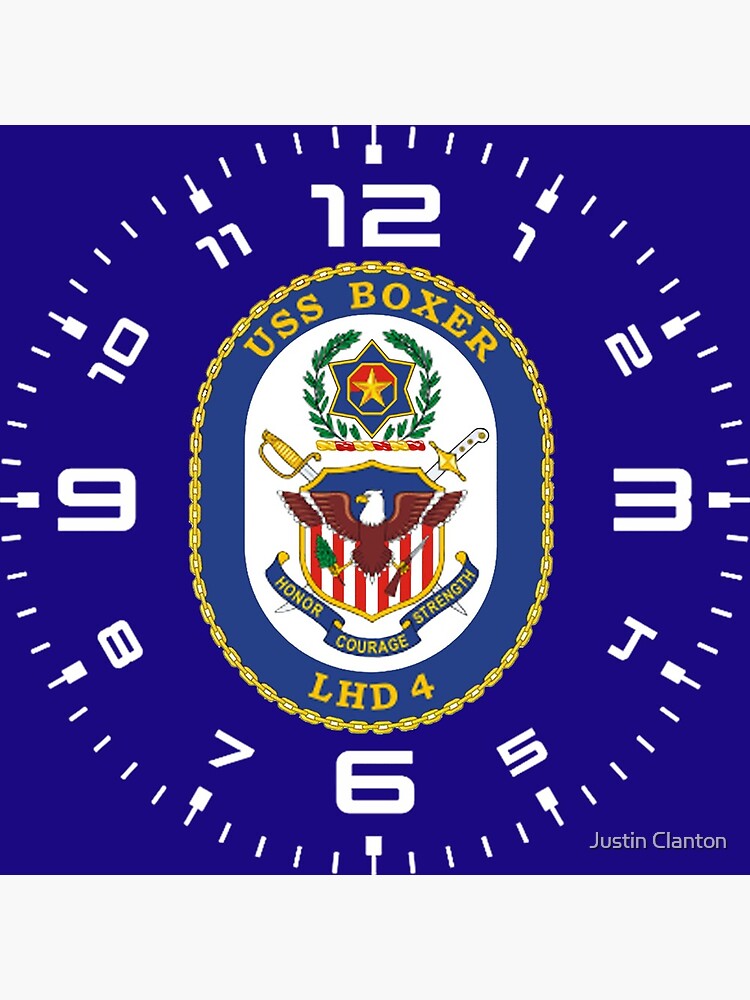 "USS Boxer (LHD-4) Logo" Clock for Sale by TeamBride | Redbubble