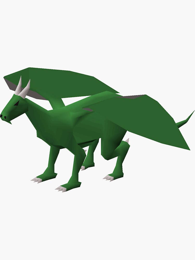 "Classic Elvrag Green Dragon - Old School Runescape - OSRS" Sticker for ...