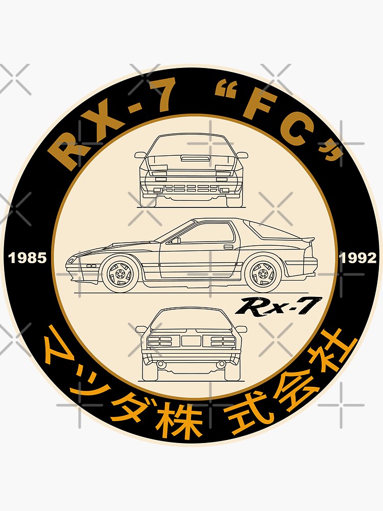 "Blueprint of the RX-7 FC" Sticker for Sale by rogue-design | Redbubble