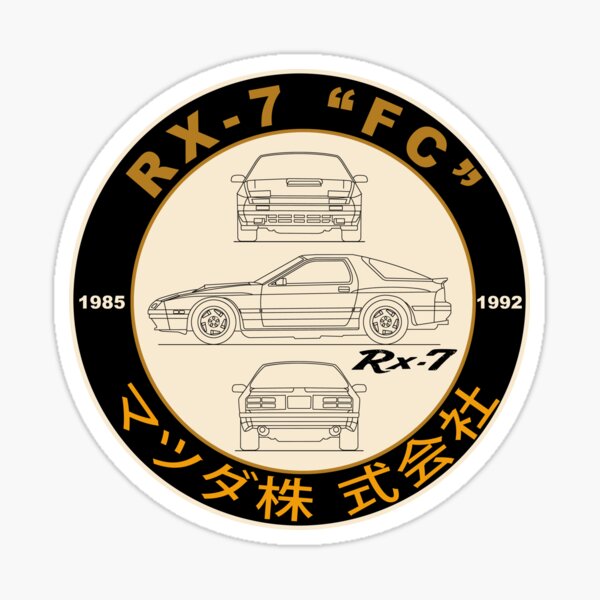 "Blueprint of the RX-7 FC" Sticker for Sale by rogue-design | Redbubble