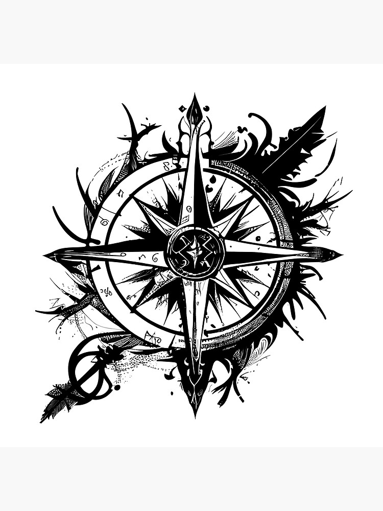 "Tribal Compass" Art Print for Sale by ShadowAndSlate | Redbubble