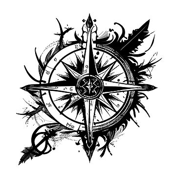 "Tribal Compass" Sticker for Sale by ShadowAndSlate | Redbubble