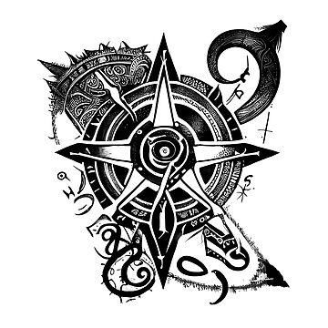 "Tribal Tattoo Compass" Art Print for Sale by ShadowAndSlate | Redbubble