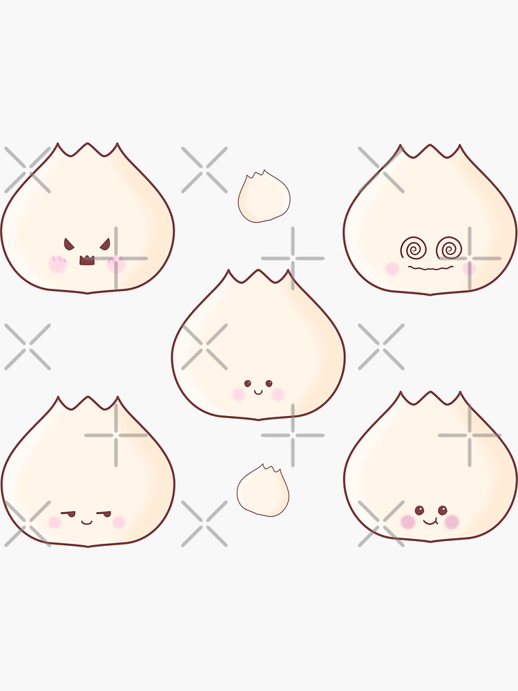 "Cute Dumplings face expressions pack " Sticker for Sale by Kimchi ...