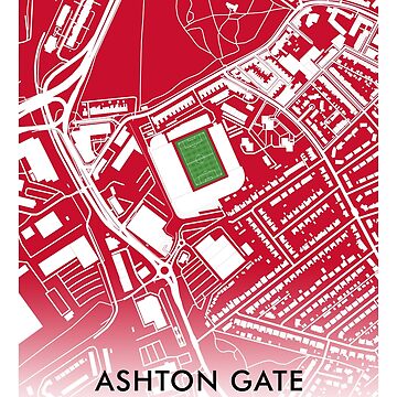 "Navigating Bristol, A Guide to Ashton stadium Gate Map" Sticker for ...