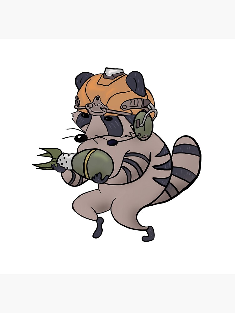 "Tactical Raccoon Airsoft" Sticker for Sale by BTbuster | Redbubble
