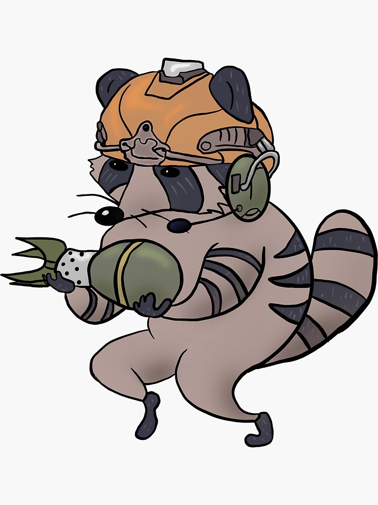"Tactical Raccoon Airsoft" Sticker for Sale by BTbuster | Redbubble