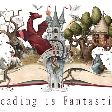 "Reading is Fantastic" Sticker for Sale by JadaFitch | Redbubble