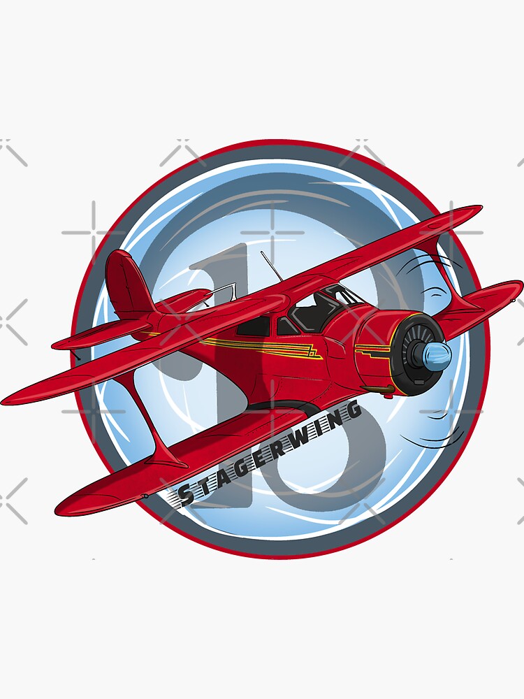 "Beechcraft Stagerwing" Sticker for Sale by Michael Garber | Redbubble