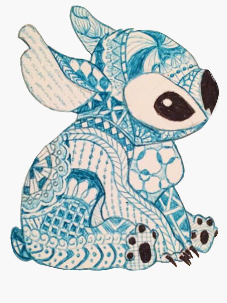 stitch zentangle•" Sticker for Sale by ItsBritknee17 | Redbubble