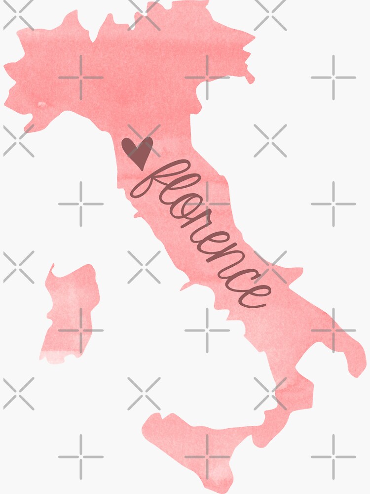 "Pink Watercolor Florence Italy Sticker" Sticker for Sale by aterkaderk ...