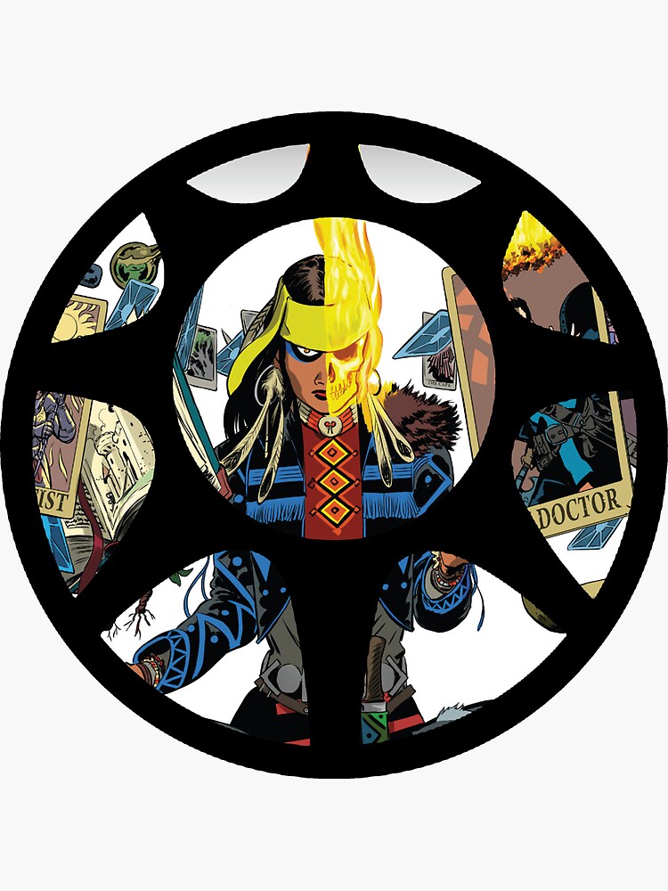 "Kushala the Spirit Rider Midnight Suns Circle Logo" Sticker for Sale ...