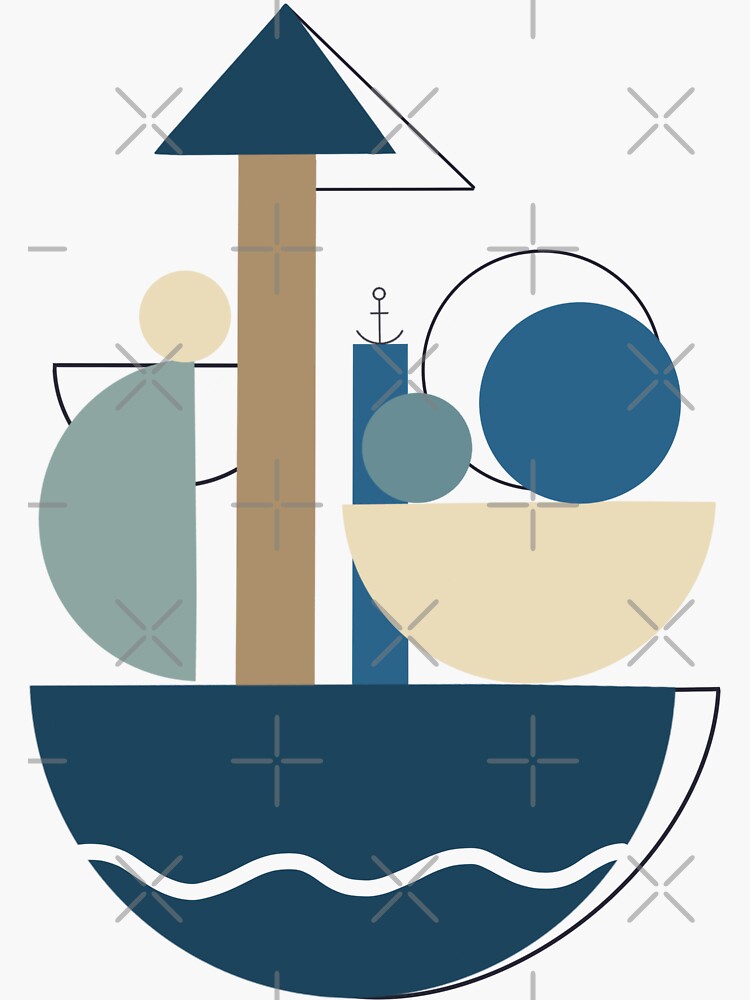 "geometric ship" Sticker for Sale by Diebuchmoewe | Redbubble