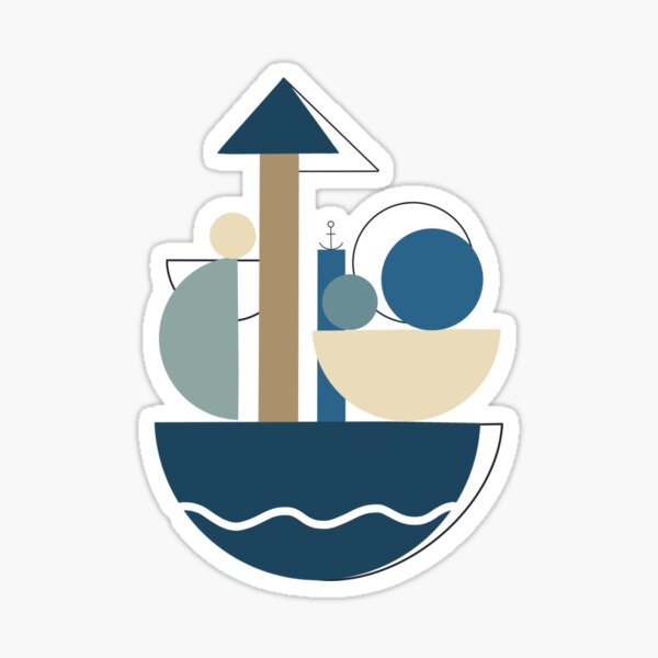 "geometric ship" Sticker for Sale by Diebuchmoewe | Redbubble