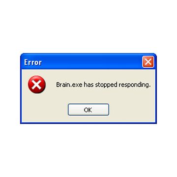 Pegatina for Sale con la obra «Divertido mensaje de error de Windows XP "Brain.exe ha dejado de ...