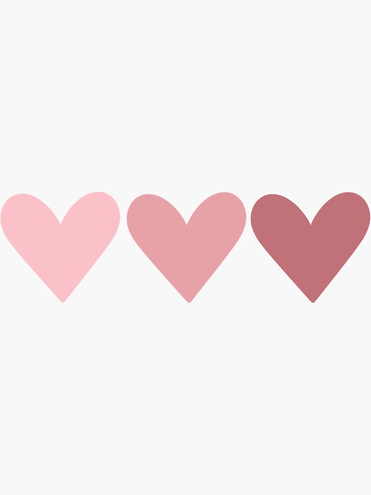 "3 pink hearts " Sticker for Sale by taylorvgray | Redbubble