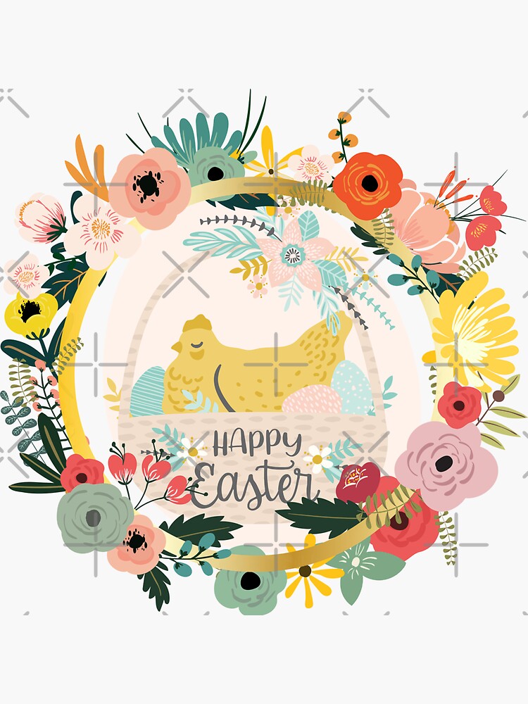 "Happy Easter - Easter Egg" Sticker for Sale by aywchen | Redbubble