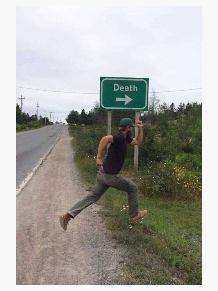 "Running To Death Meme" Sticker for Sale by bartzlaura | Redbubble