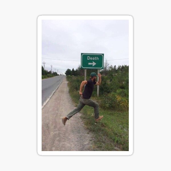 "Running To Death Meme" Sticker for Sale by bartzlaura | Redbubble