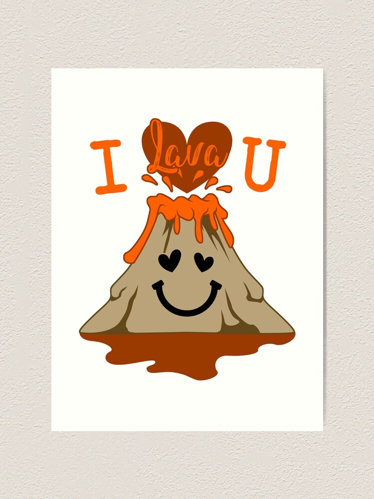 "I Lava You Kawaii Volcano" Art Print by CulturePop813 | Redbubble