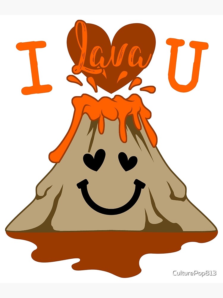 "I Lava You Kawaii Volcano" Art Print by CulturePop813 | Redbubble