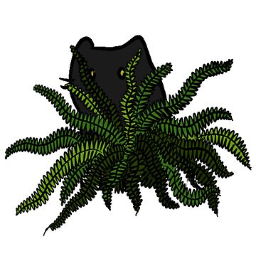"Boston Fern Black Cat" Sticker for Sale by Sabrina Castaneda | Redbubble