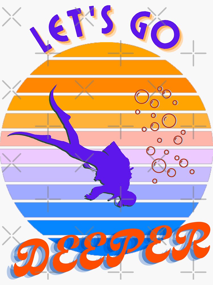 "Let's go deeper - colorful gift for divers and underwater adventurers ...