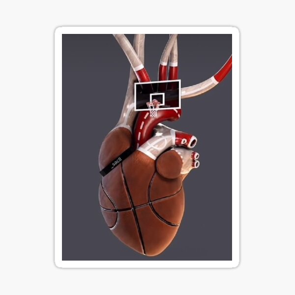 "Basketball Heart" Sticker for Sale by Dizzzyyyy | Redbubble