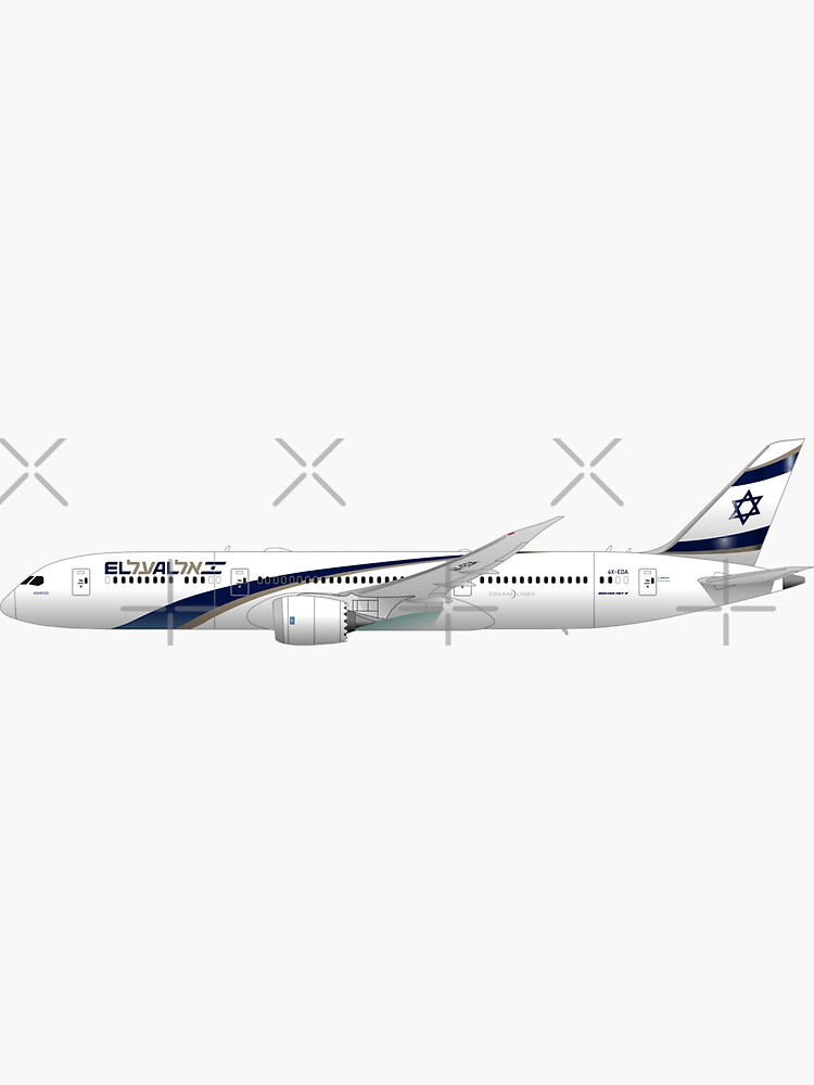 "El Al Boeing 787-9 Dreamliner" Sticker for Sale by CzechFloridaMan ...