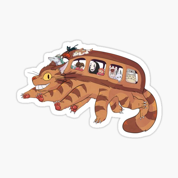 "cat bus pattern" Sticker for Sale by matchacha-art | Redbubble