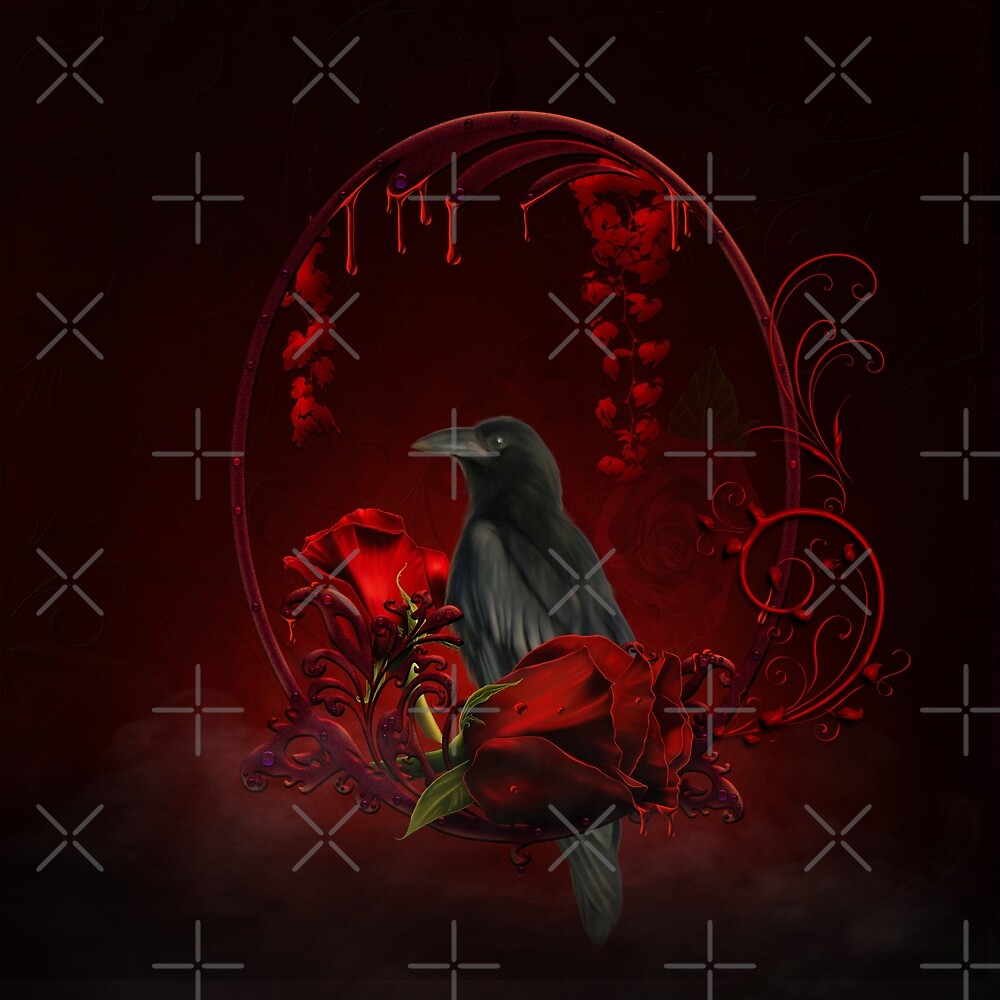 "Wonderful crow with roses" by nicky2342 | Redbubble