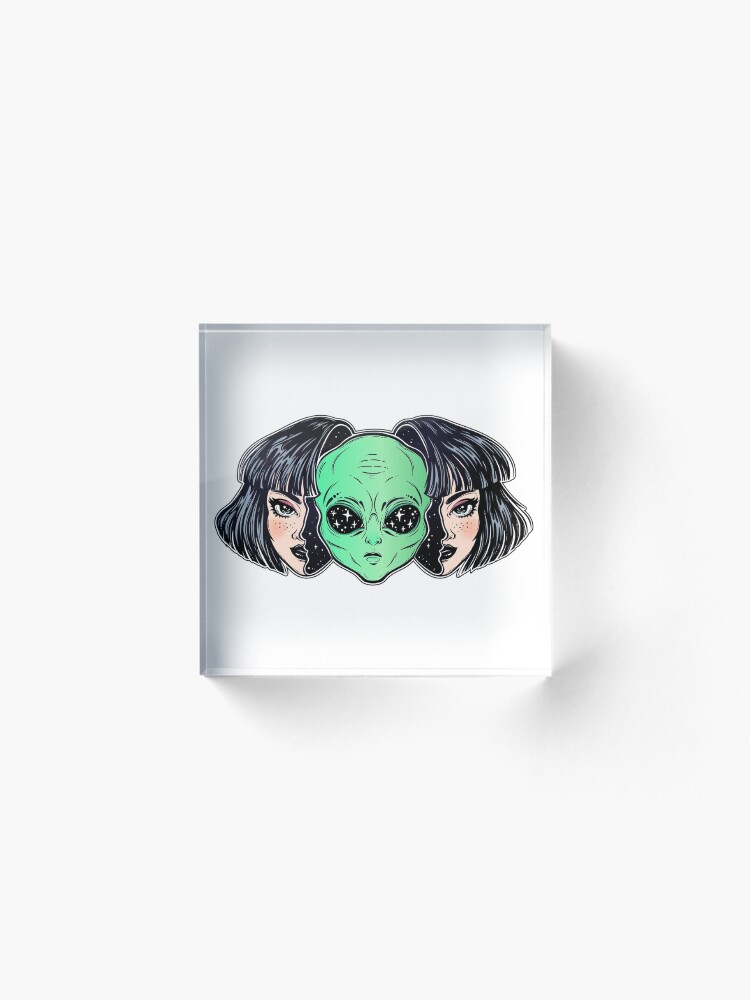 "Colorful vibrant portrait of an alien from outer space face in ...