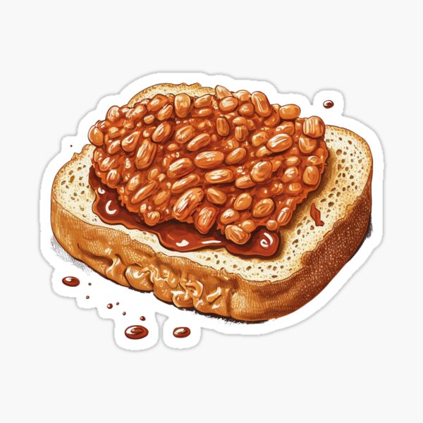 "Beans On Toast Baked Beans Classic British Food" Sticker for Sale by ...