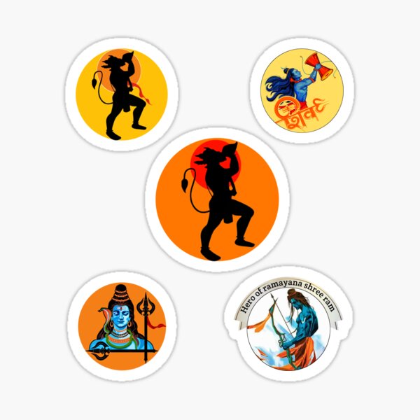 "God hanuman god shiva god rama pack " Sticker for Sale by Menariya ...