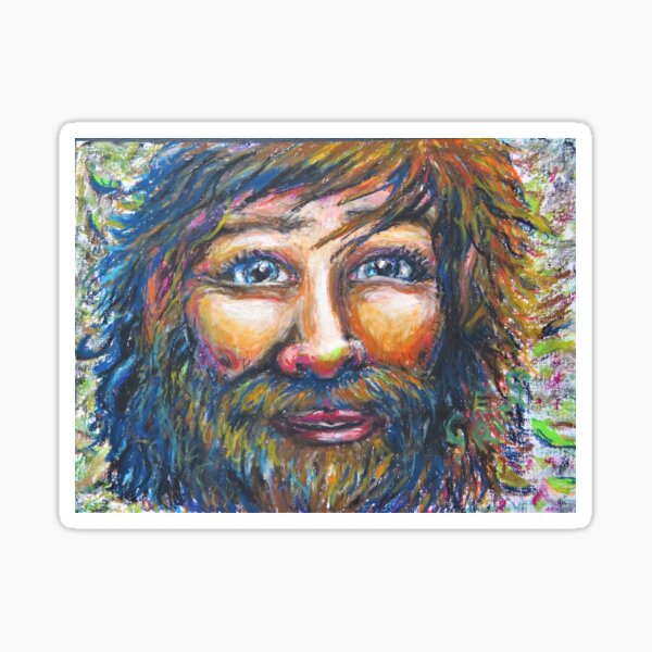 "Wild man of the forest" Sticker for Sale by LittleLiz | Redbubble