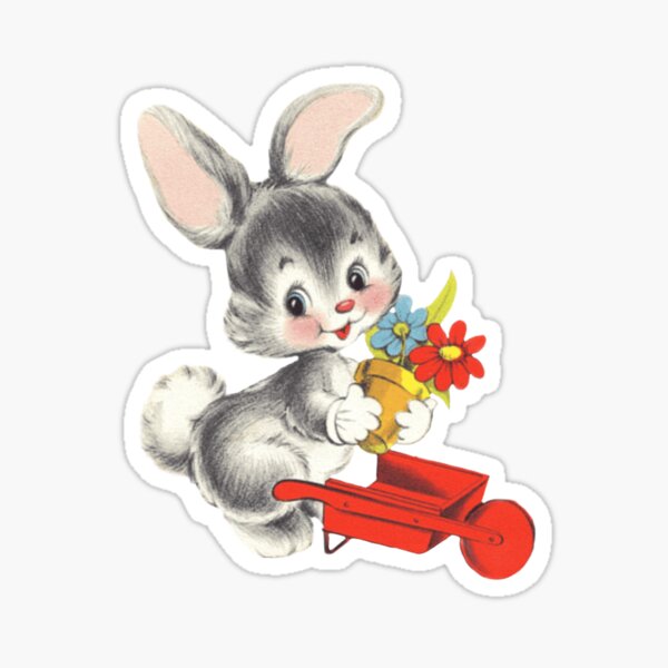 "Coquette Vintage bunny " Sticker for Sale by Pixiedrop | Redbubble