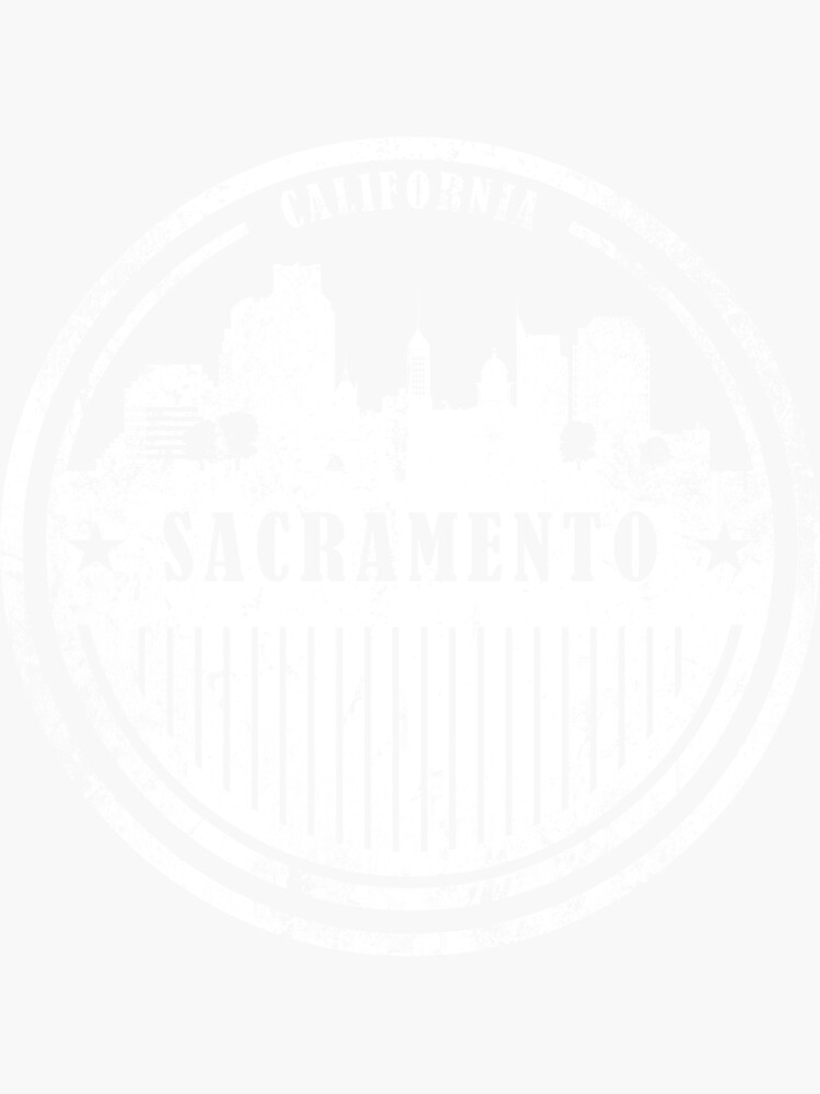 "Sacramento Grunge Skyline Stamp " Sticker by IvonDesign | Redbubble