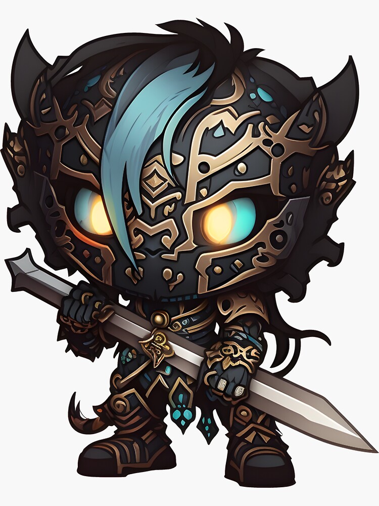 "Chibi Death Knight Black Leopard" Sticker for Sale by ToxicDisign ...